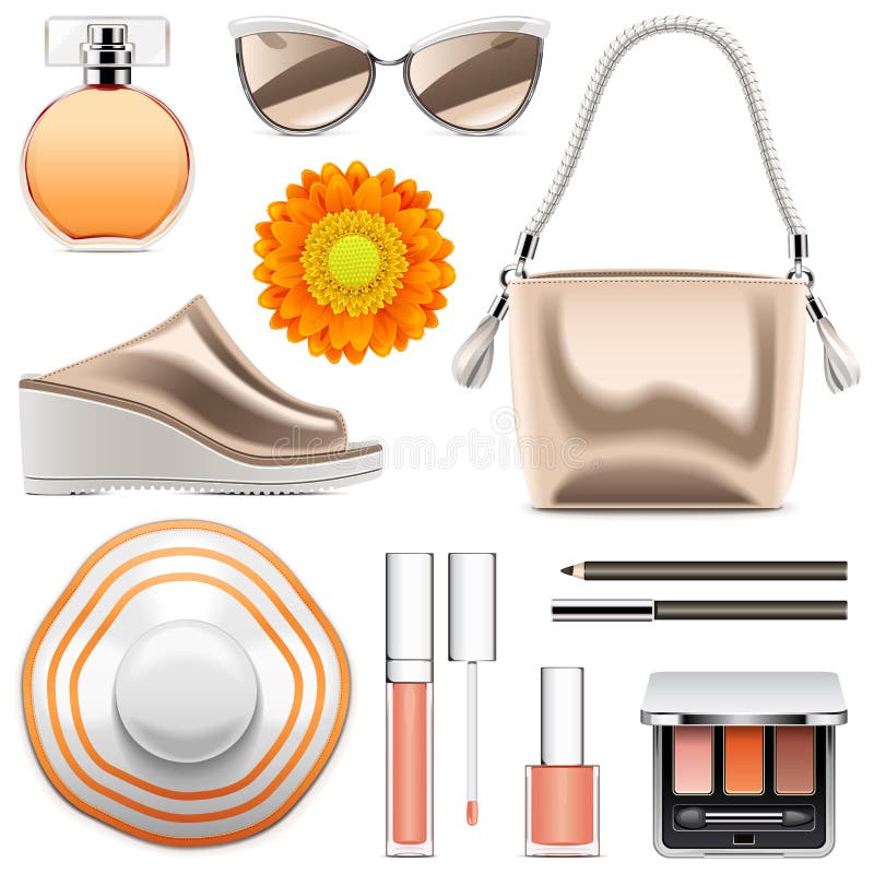 Vector Fashion Accessories Set 6 Stock Vector - Illustration of beauty ...