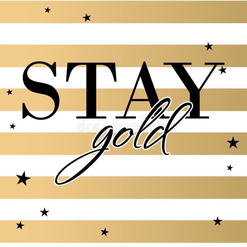 Vector Fashion Stay Gold with Gold Palm Leaves Stock Illustration ...