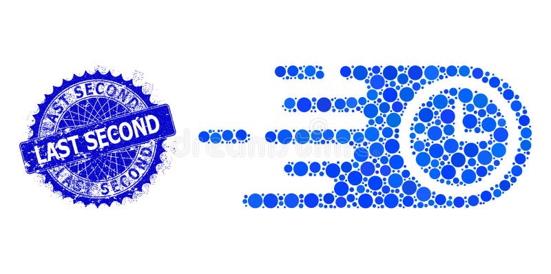 Vector Fast Clock Collage of Small Circles with Grunge Last Second Seal ...