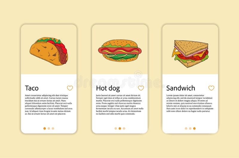Fast Food Mobile Application Template. Modern Illustration for Design ...