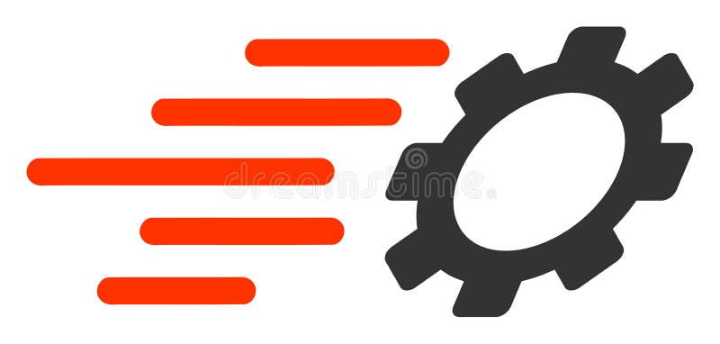 Vector Fast Gear Flat Icon Symbol Stock Vector - Illustration of bolide ...