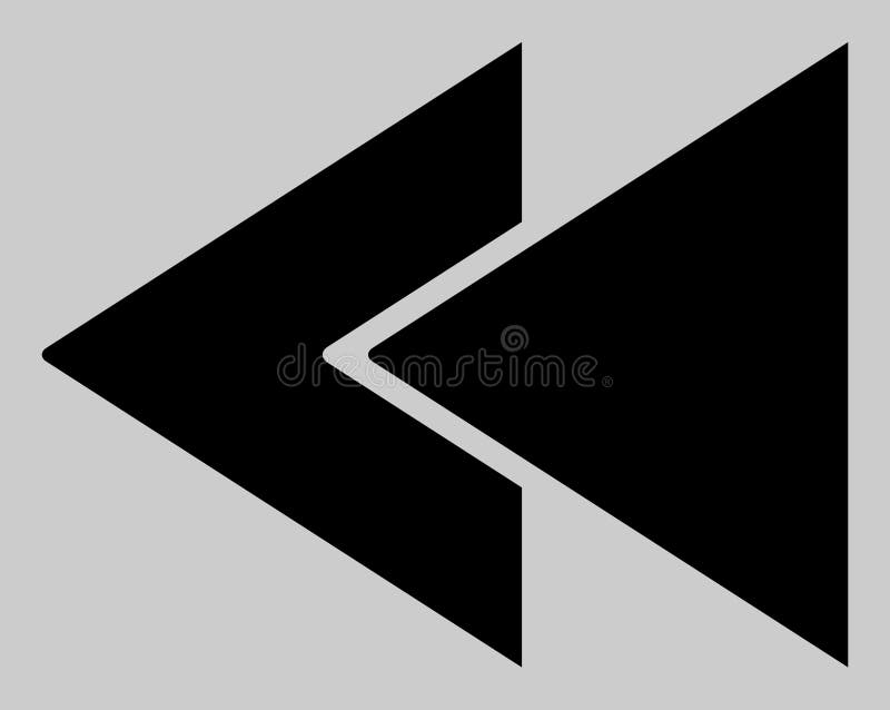 Vector Fast Rewind Back Icon Illustration Stock Vector - Illustration ...