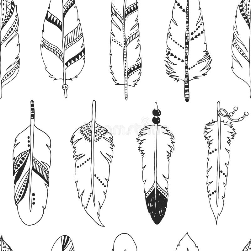 Indian Feathers Drawing