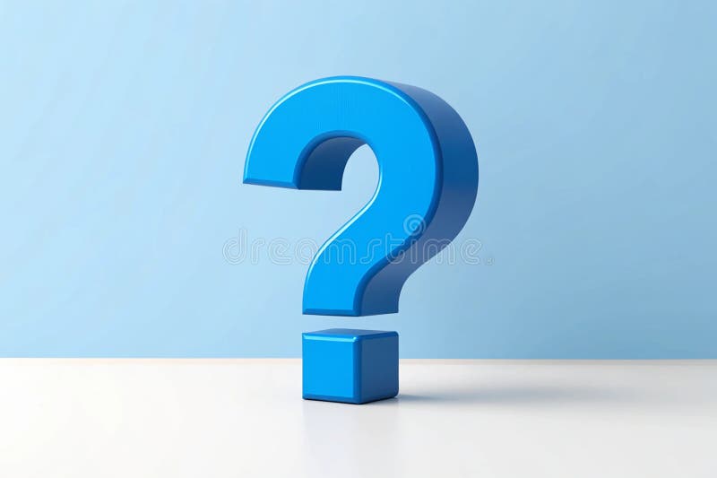 Realistic 3d Blue Question Mark Illustration Stock Illustration ...