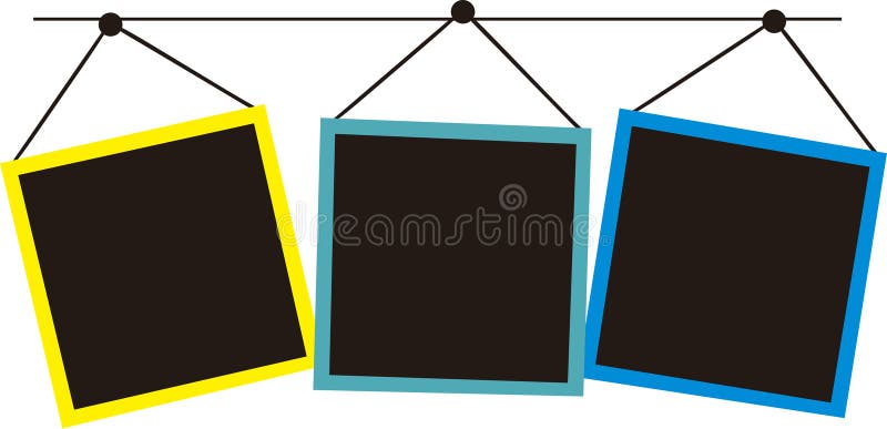 Vector Featuring Three Square Shaped Photo Frames Stock Illustration ...