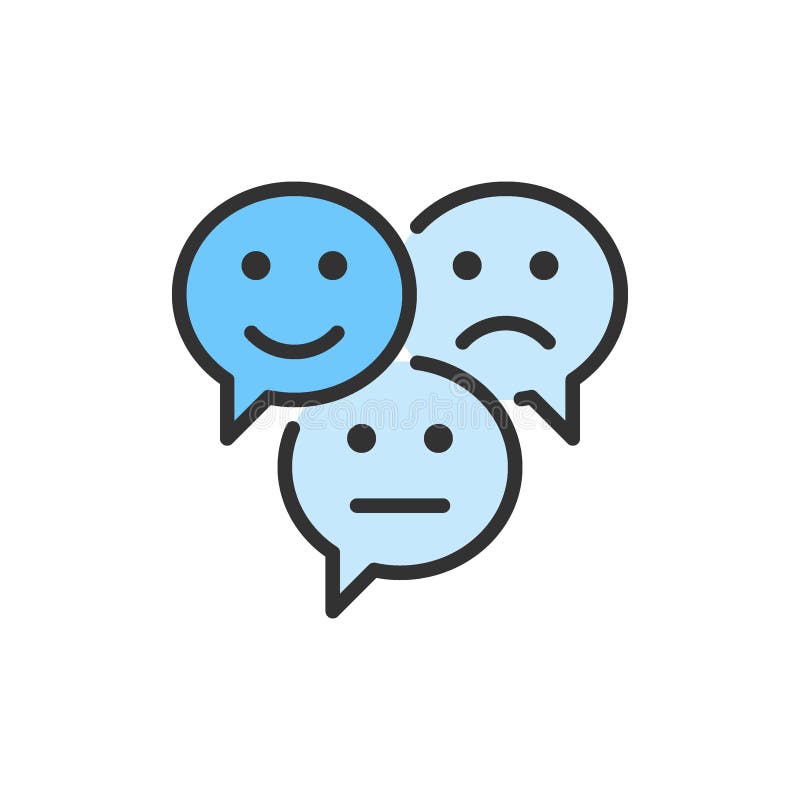 Vector Feedback Emoticons, Positive, Negative and Neutral Faces Color ...