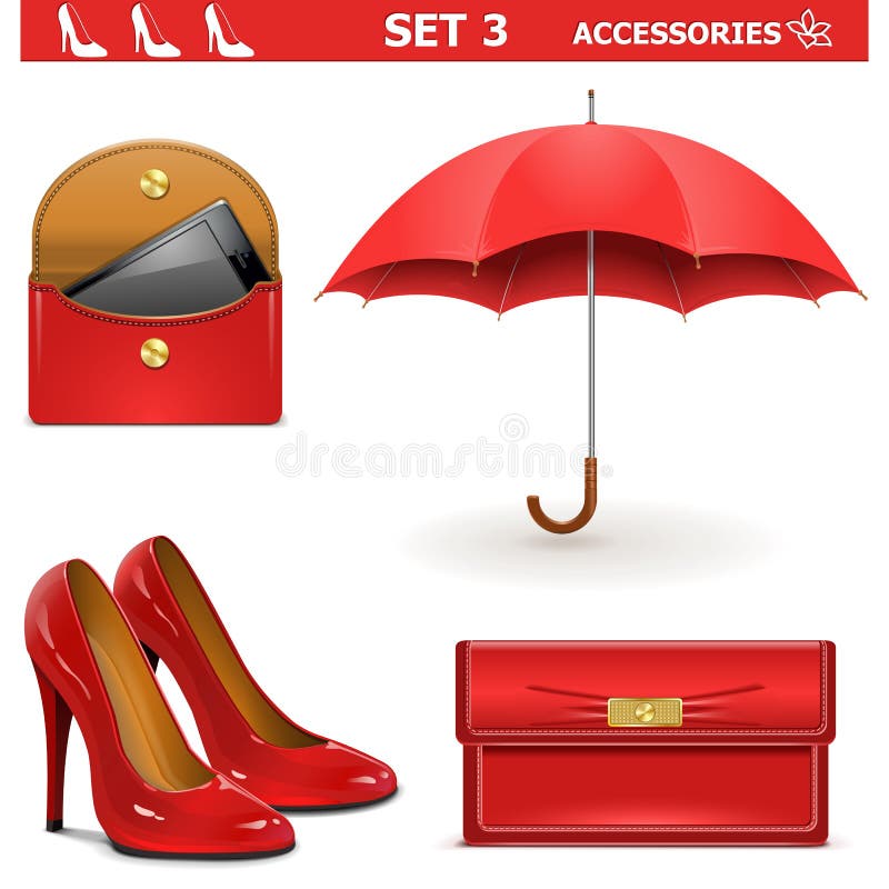 Vector Set of Accessories for Women Stock Vector - Illustration of ...