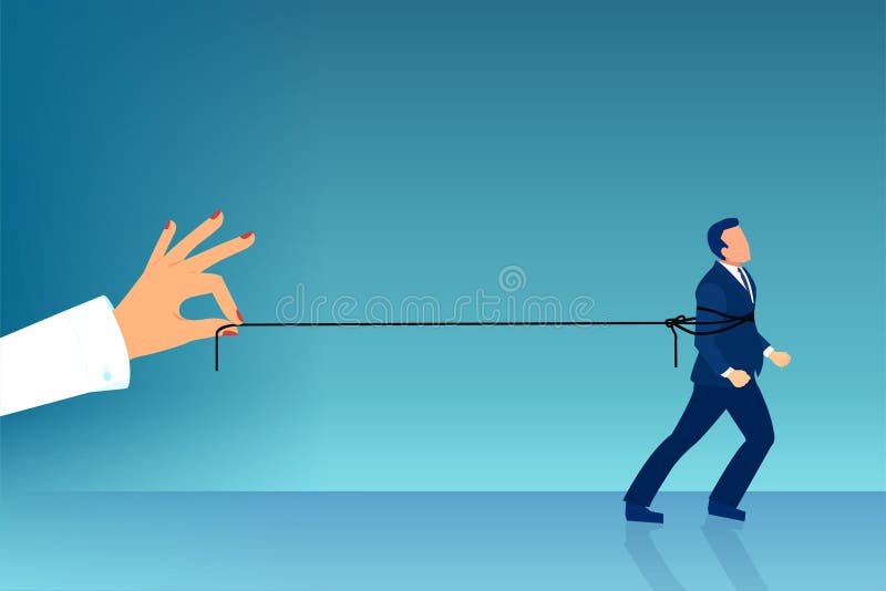 Vector of a Female Hand Pulling a Man on the Rope Stock Vector ...