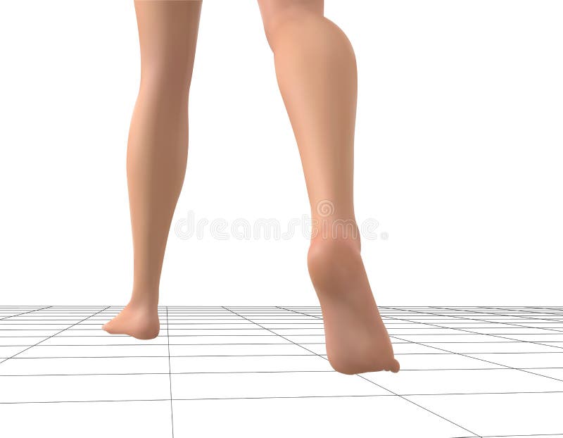 Vector Female Legs Confident Step Isolated on White Background Stock ...