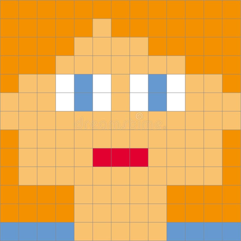 Vector Female Square Pixel Head Stock Vector - Illustration of avatar ...