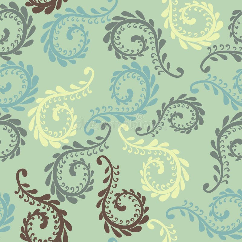 Vector Fern Seamless Pattern Stock Vector - Illustration of swirls ...
