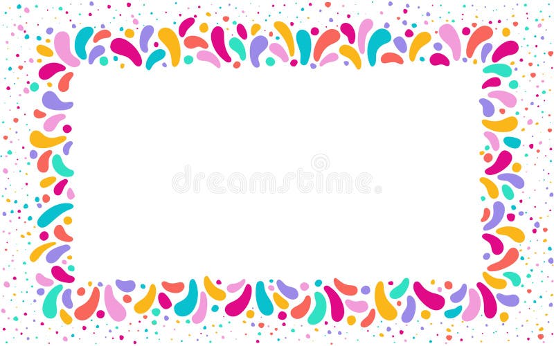 Vector Festive Rectangular Frame with Ornament of Multicolor Drops. for ...