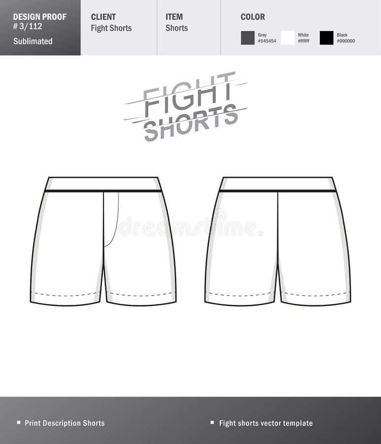 Vector Fight Shorts Template for Your Design. Template Sport Short for ...