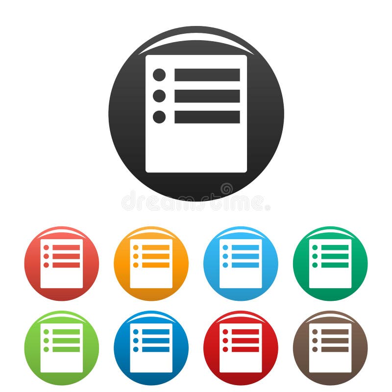 Vector Fijado Iconos De La Lista De Control Simple Ilustración del ...