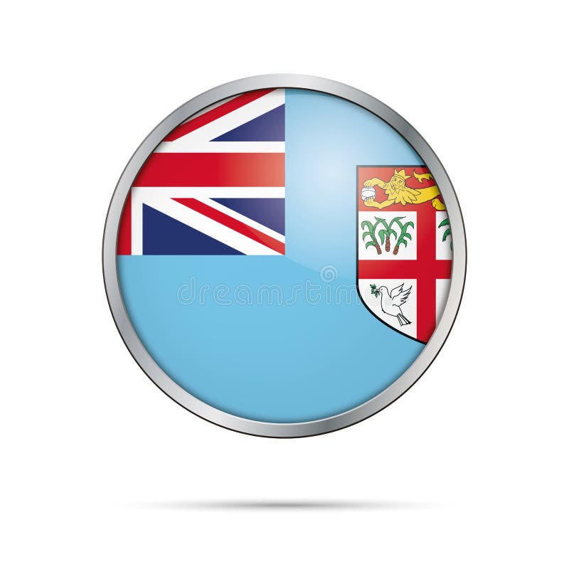 Fiji Islands Country Flag Inside Map Contour Design Icon Logo Stock ...