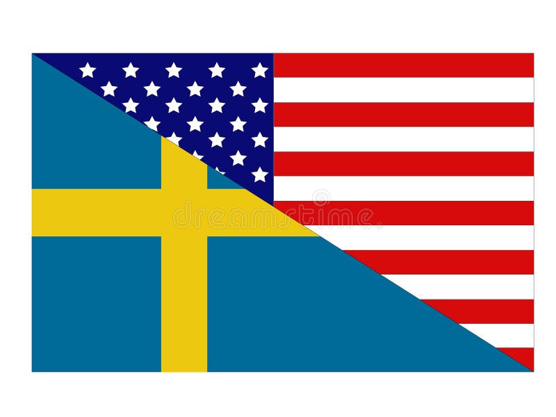 American and Swedish flags stock vector. Illustration of emblem - 136484168