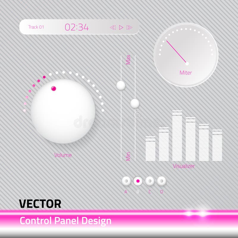 Vector File Control Panel Modern Cute Set Stock Vector - Illustration ...