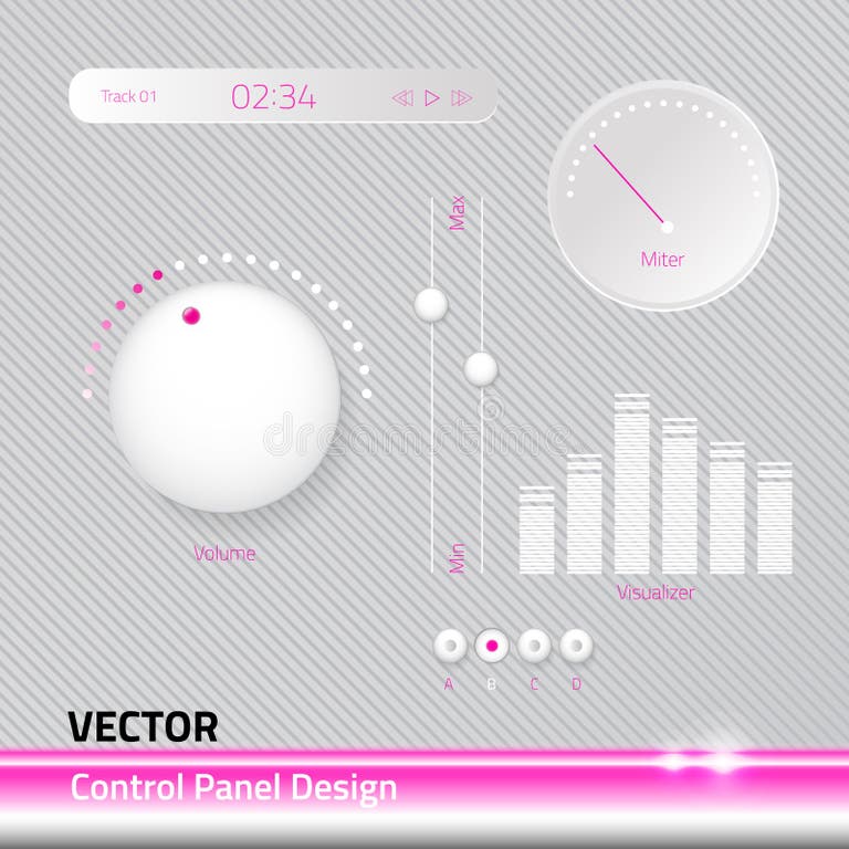 Vector File Control Panel Modern Cute Set Stock Vector - Illustration ...