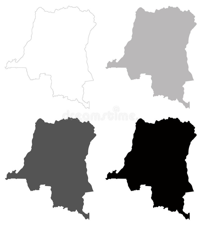 Democratic Republic of the Congo Map - Country in Central Africa Stock ...