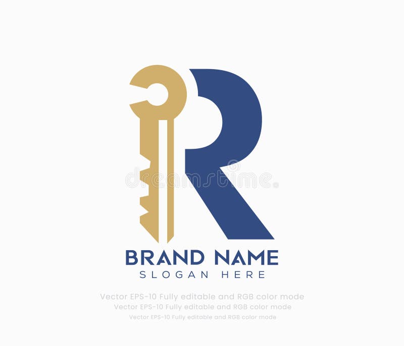 Letter R key logo stock vector. Illustration of mode - 269732608