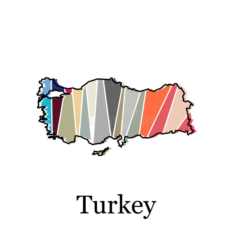 Vector File Map of Turkey, Geometric Map of Turkey Region Vector Design ...