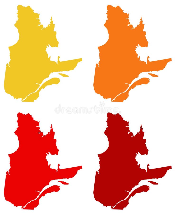 Quebec Map - the Biggest Province and Territory of Canada Stock Vector ...