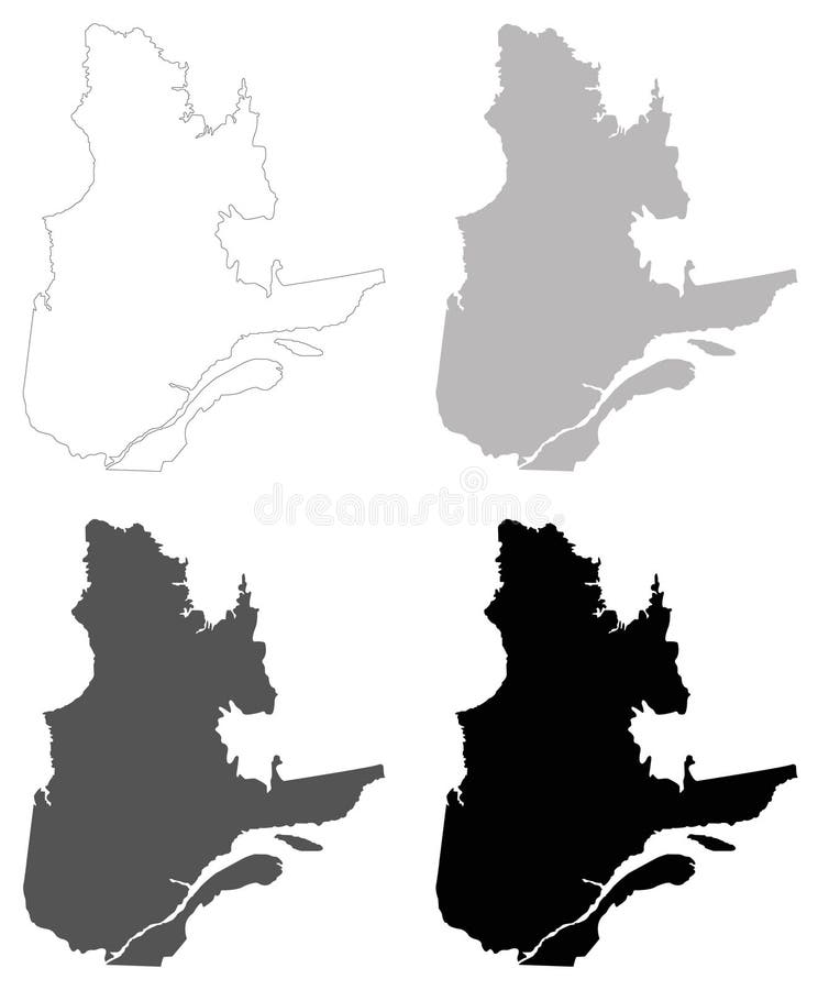 Quebec Map - the Biggest Province and Territory of Canada Stock Vector ...