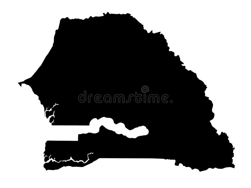 Senegal Map - State of Senegal Stock Illustration - Illustration of ...