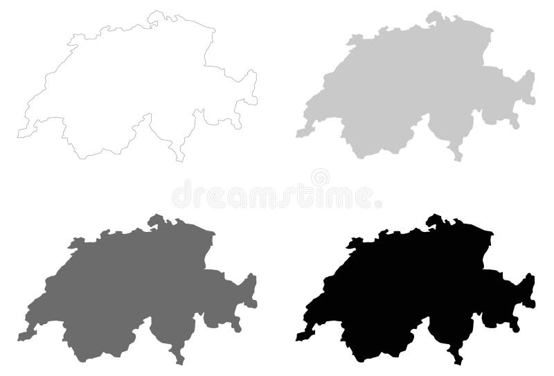 Switzerland, Swiss Confederation Map - Sovereign State in Europe Stock ...