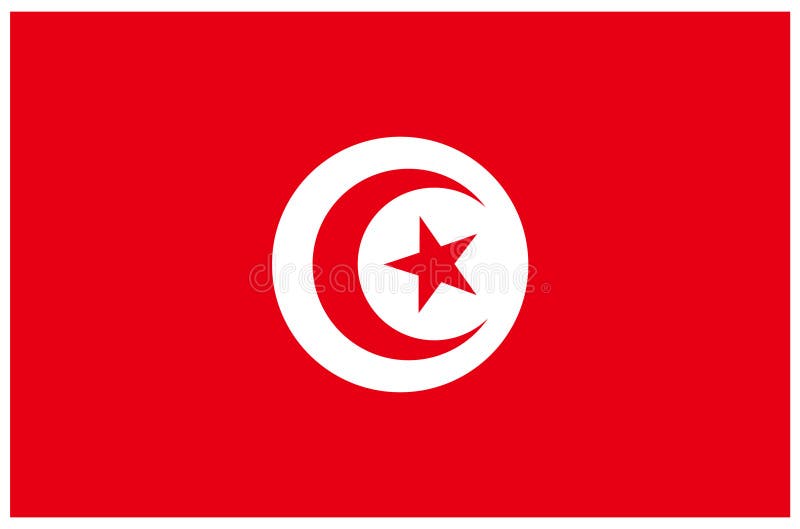 Tunisia Flag And Map Country In Northwest Africa Stock Vector