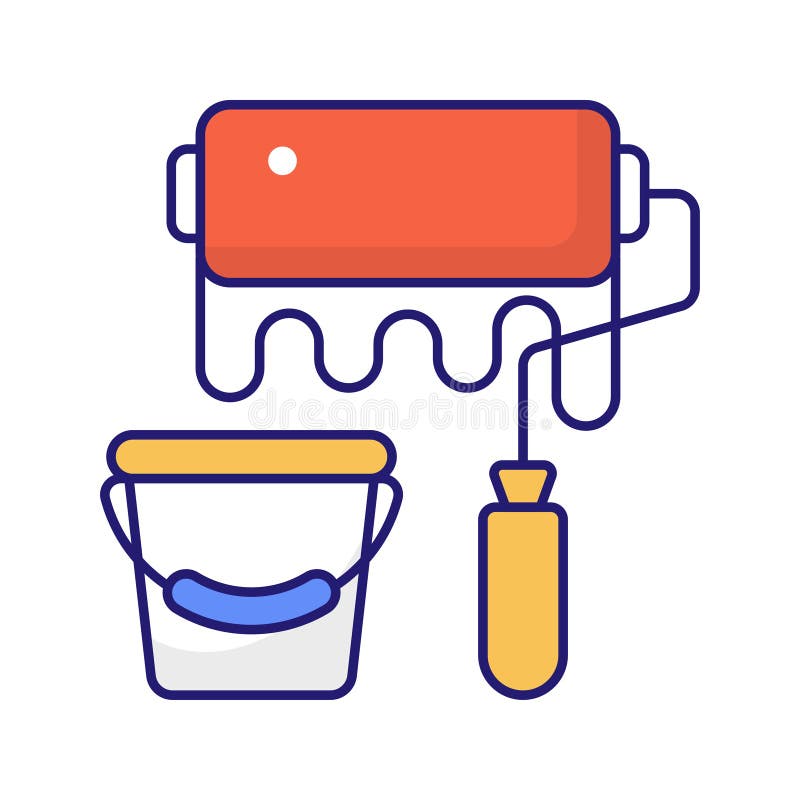 Paint Roller Vector Fill Outline Icon Style Illustration. EPS 10 File ... Paint Roller Vector Fill Outline Icon Style Illustration. EPS 10 File ...