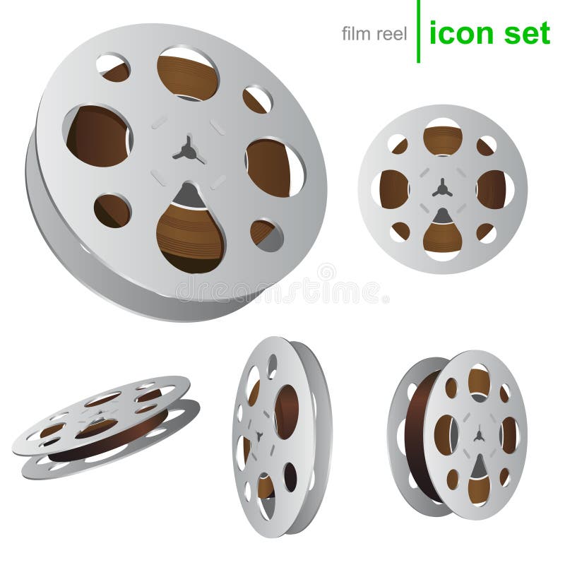 Vector film reel icons stock vector. Illustration of tape - 9553043