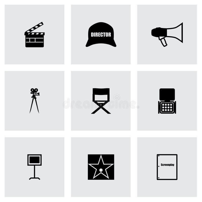 Vector Filming icon set stock vector. Illustration of cinema - 52754390