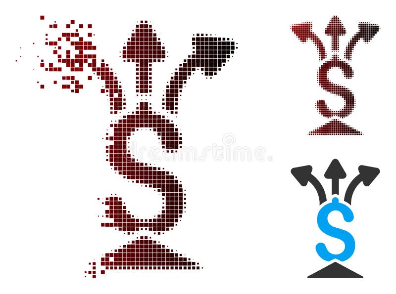 Moving Pixel Halftone Financial Aggregator Icon Stock Vector ...