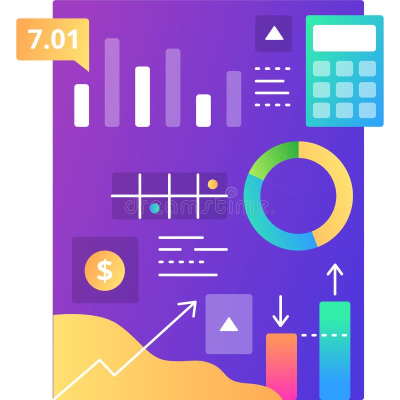 Vector Financial Data Analytics in Chart Icon Stock Vector ...