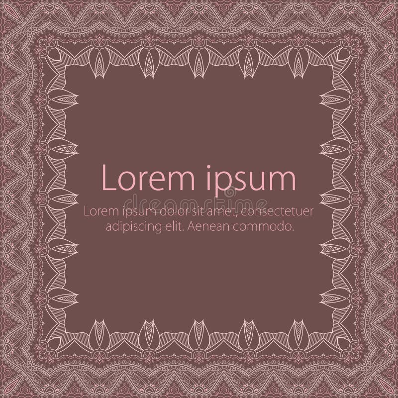 Vector Fine Floral Square Frame. Decorative Element for Invitations and ...