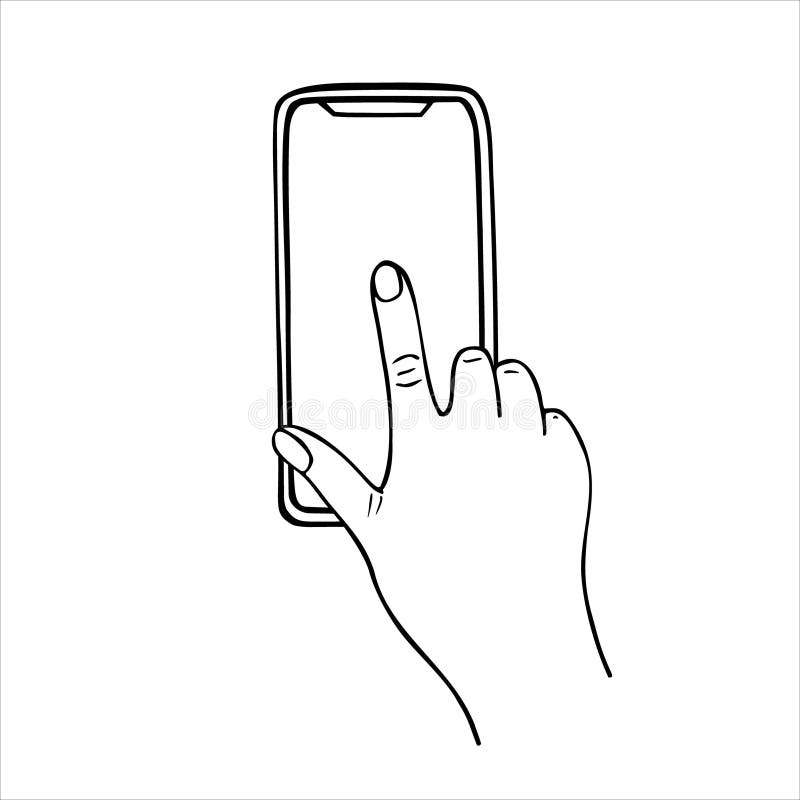 Vector Finger Touching, Scrolling or Click on Screen of Smartphone ...