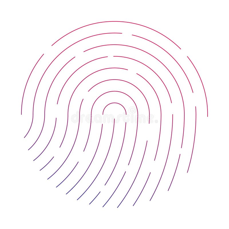 Vector Fingerprint Concept Illustration Device Lock System Stock Vector ...