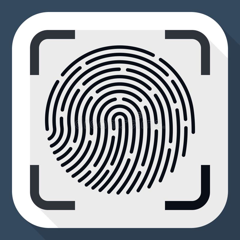 Vector Fingerprint Scanner Icon Stock Vector - Illustration of line ...