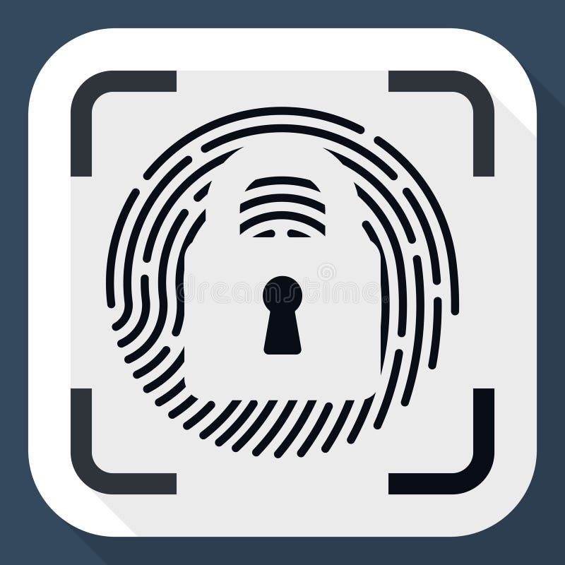 Vector Fingerprint Scanner Locked Icon Stock Vector - Illustration of ...