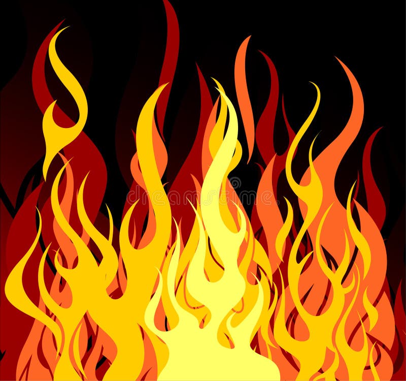 Vector fire stock vector. Illustration of wildfire, yellow - 10821017