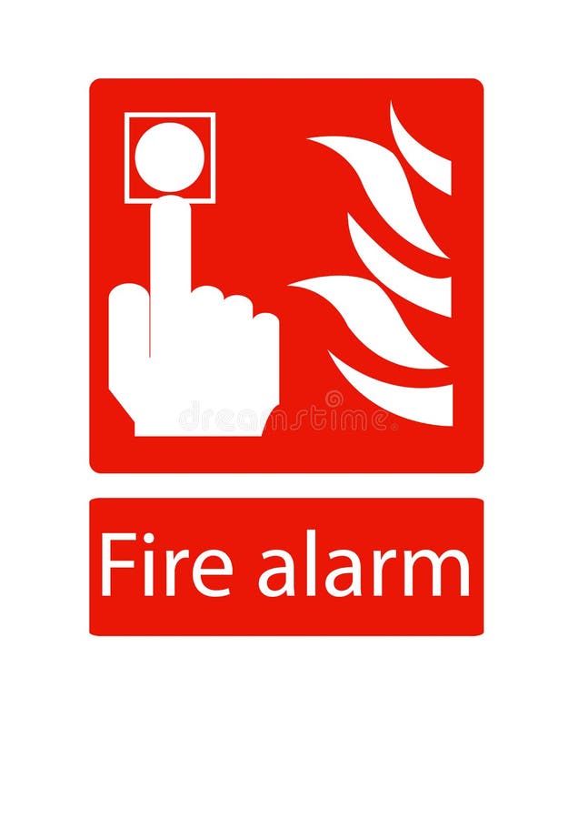 Fire Alarm Sign, Label with Hand Pulling Handle Stock Vector ...