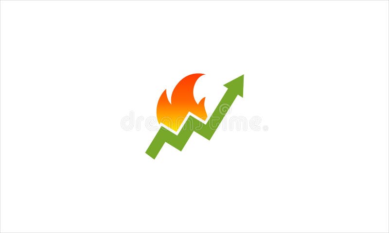 Vector Fire and Arrow Up Logo Combination. Flame and Growth Symbol or ...