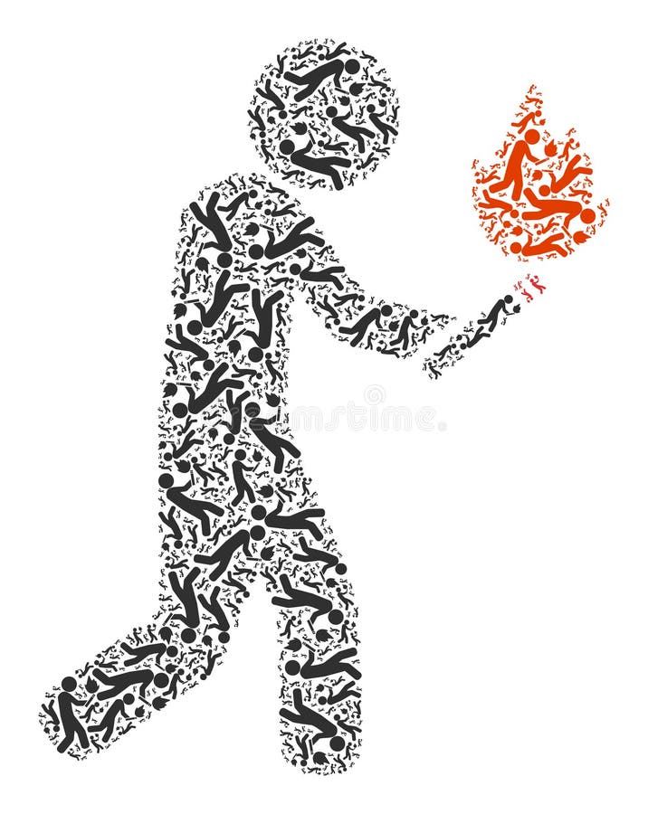 Fire Arsonist Fractal Icon Collage of Self Items Stock Vector ...