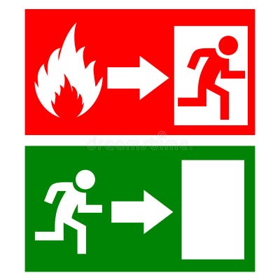 Vector fire exit signs stock vector. Illustration of emergency - 31515786