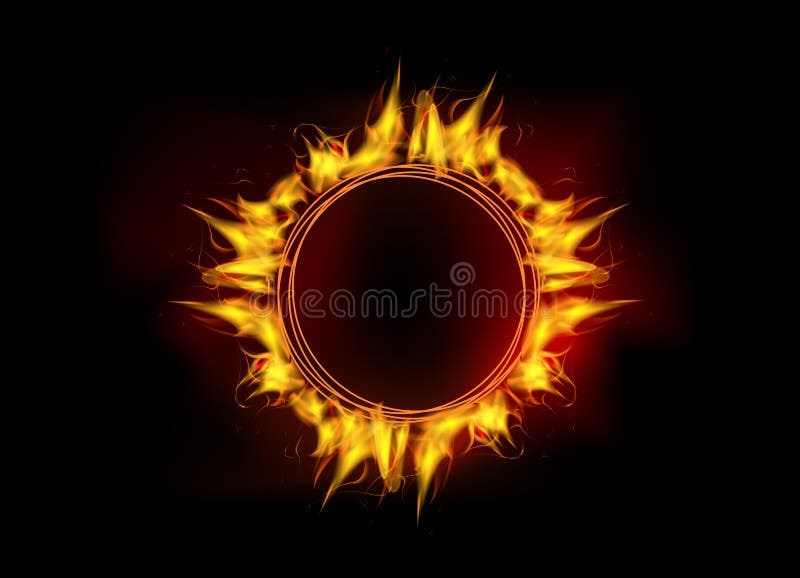 Vector fire flame circle stock vector. Illustration of dark - 33555939