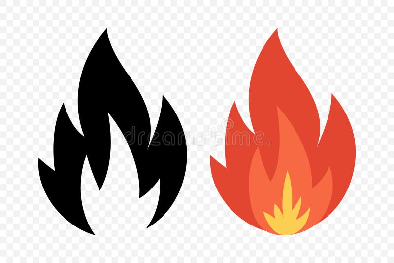Vector Fire Flame Icon Set. Campfire Sign, Design Template. Bonfire ...