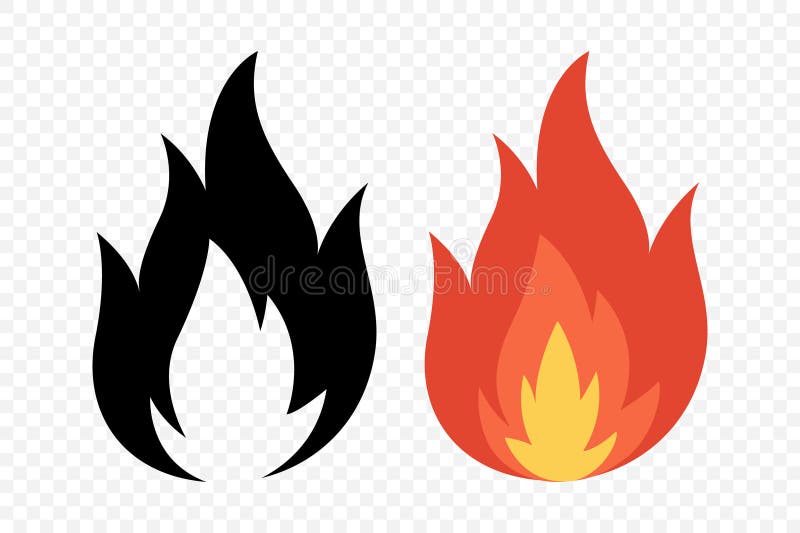 Vector Fire Flame Icon Set. Campfire Sign, Design Template. Bonfire ...