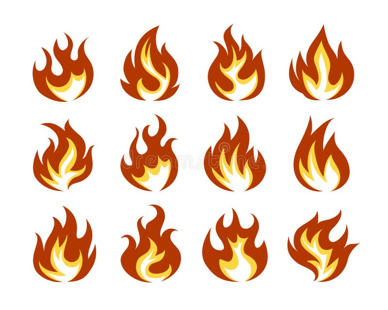 Flames set Vector stock vector. Illustration of scorching - 33160061