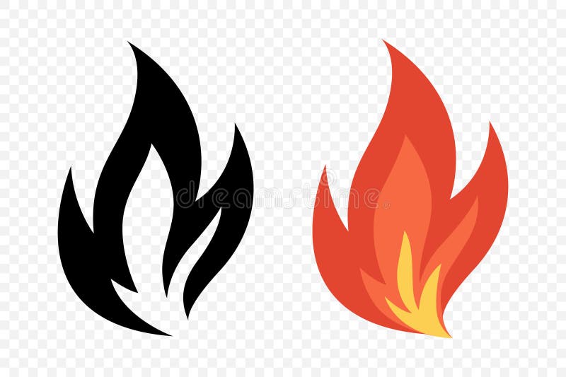 Vector Fire Flame Icon Set. Isolated Campfire, Bonfire, Flame Sign ...